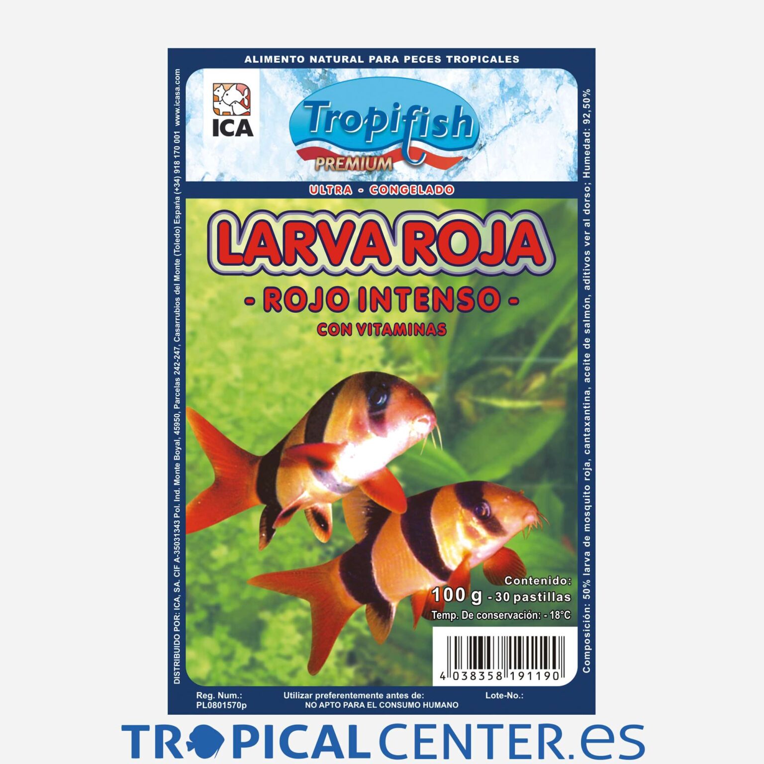 Larva roja de mosquito rojo intenso 100gr » Tropical Center